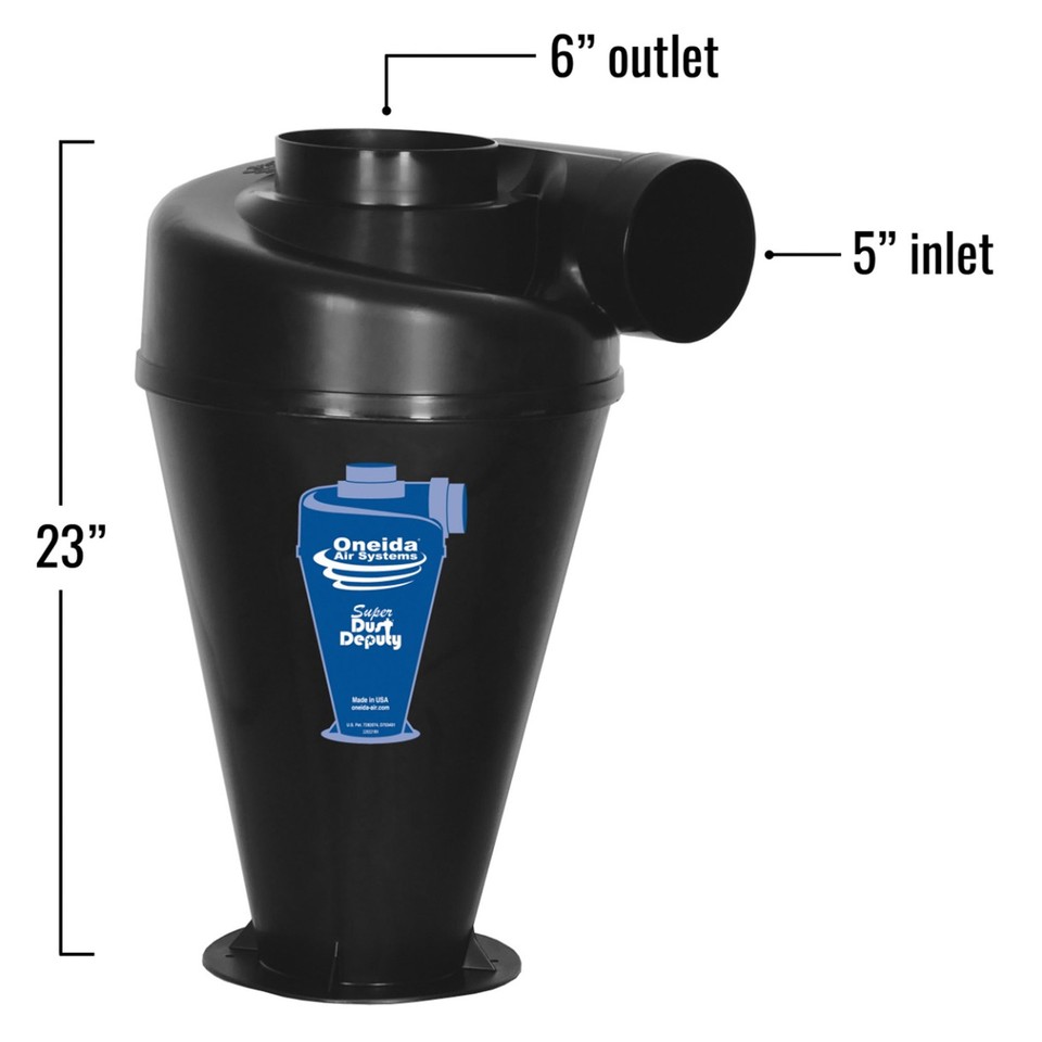Oneida Air Systems Dust Deputy DIY Cyclone Attachment, Accessory Only ...