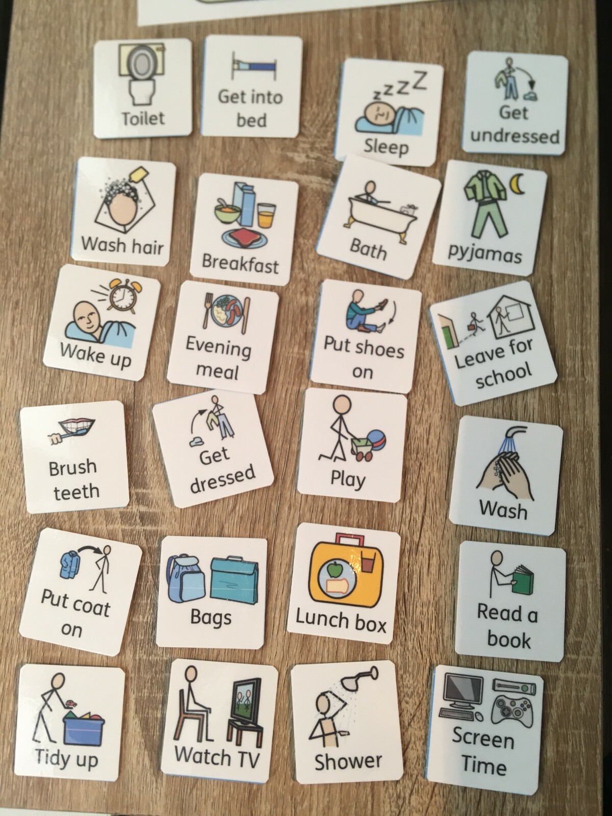 Daily visual everyday routine board personalised visuals ASD/Autism/SEN ...