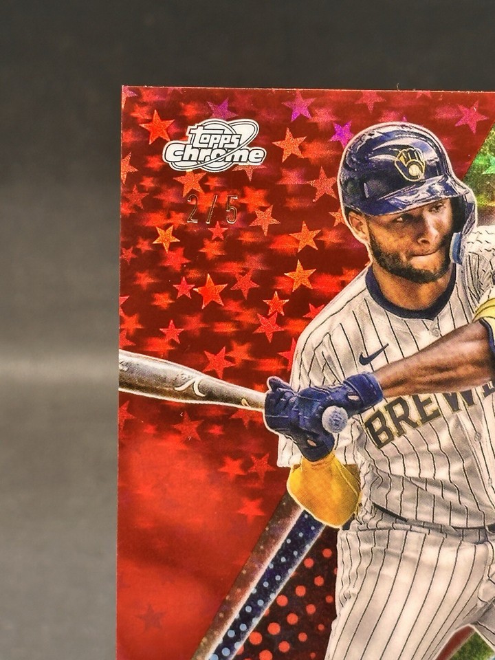 2024 Topps Chrome Cosmic RED 2/5 Starfractor #96 Jackson Chourio (RC ...