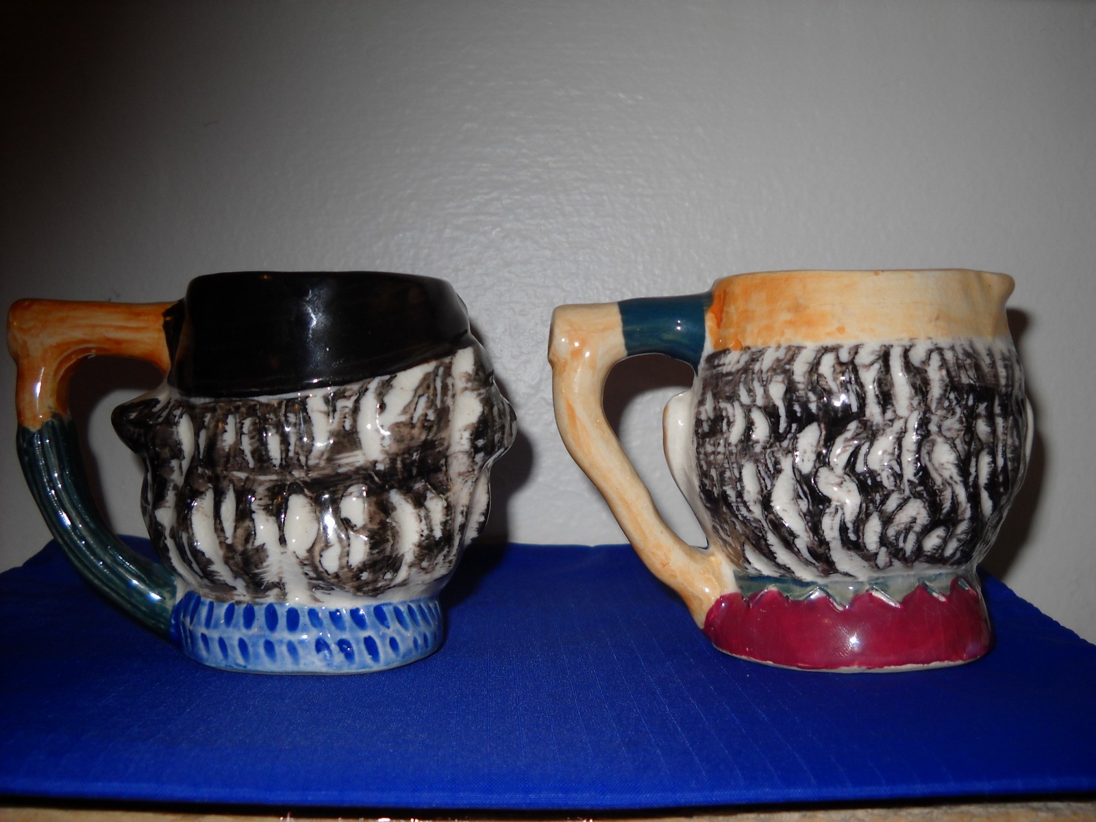 PAIR OF MINIATURE 3 INCH TOBY JUGS "SHIFTY EYES CREAMER AND UGLY ...
