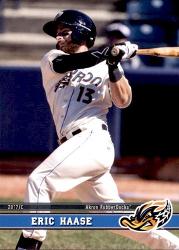 2017 Akron RubberDucks Grandstand #11 Eric Haase Detroit Michigan ...
