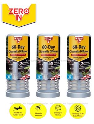 STV Zero In 60 Day Citronella Diffuser (Pack of 3) 5036200348852 | eBay UK