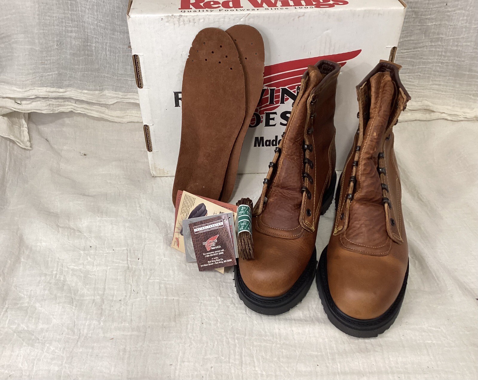 GREAT RED WING Made in USA 2247 Brown Steel Toe Work Boots NEW in Box ...