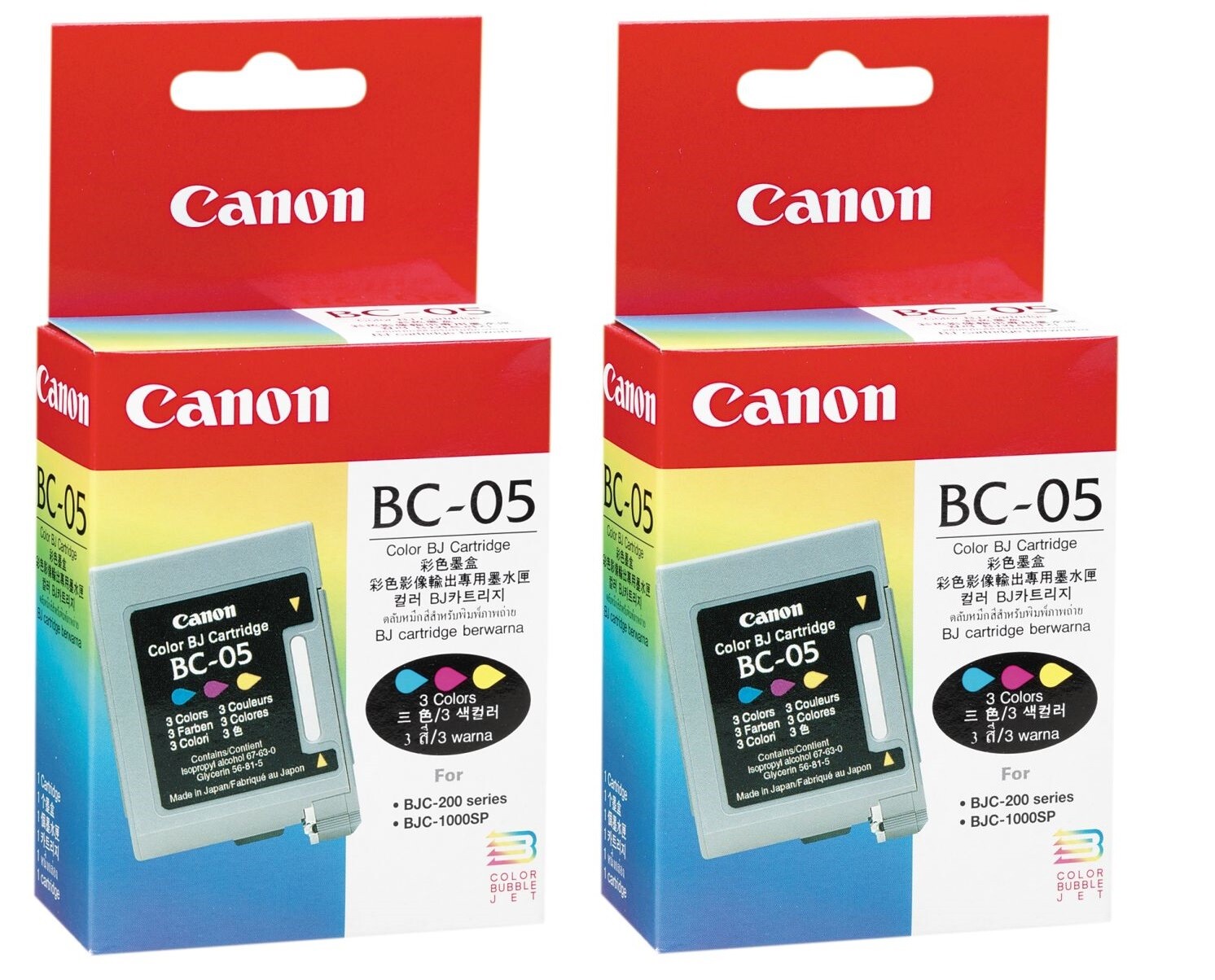 2 x Original Canon BC-05 Color BJC-200 BJC-230 BJC-250 BJC-270 BJC-1000 ...