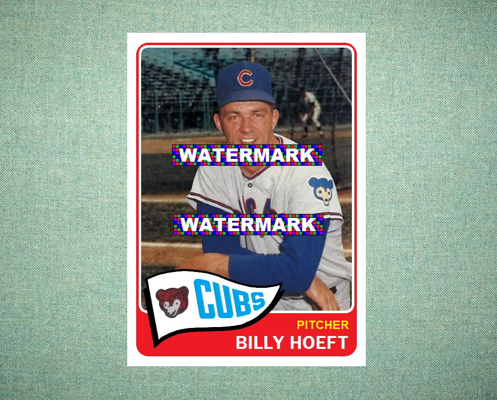 Billy Hoeft Chicago Cubs 1965 Style Custom Baseball Art Card | eBay