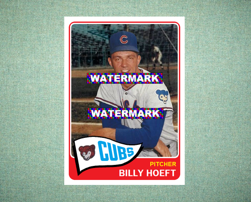 Billy Hoeft Chicago Cubs 1965 Style Custom Baseball Art Card | eBay