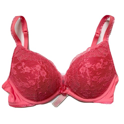 NWOT Victoria’s Secrets Bright Pink Lace Push Up Bra Size 32C Sexy ...