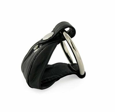 Surgical Steel Adjustable Cock Ring With Leather Scrotum Ball Pouch | eBay