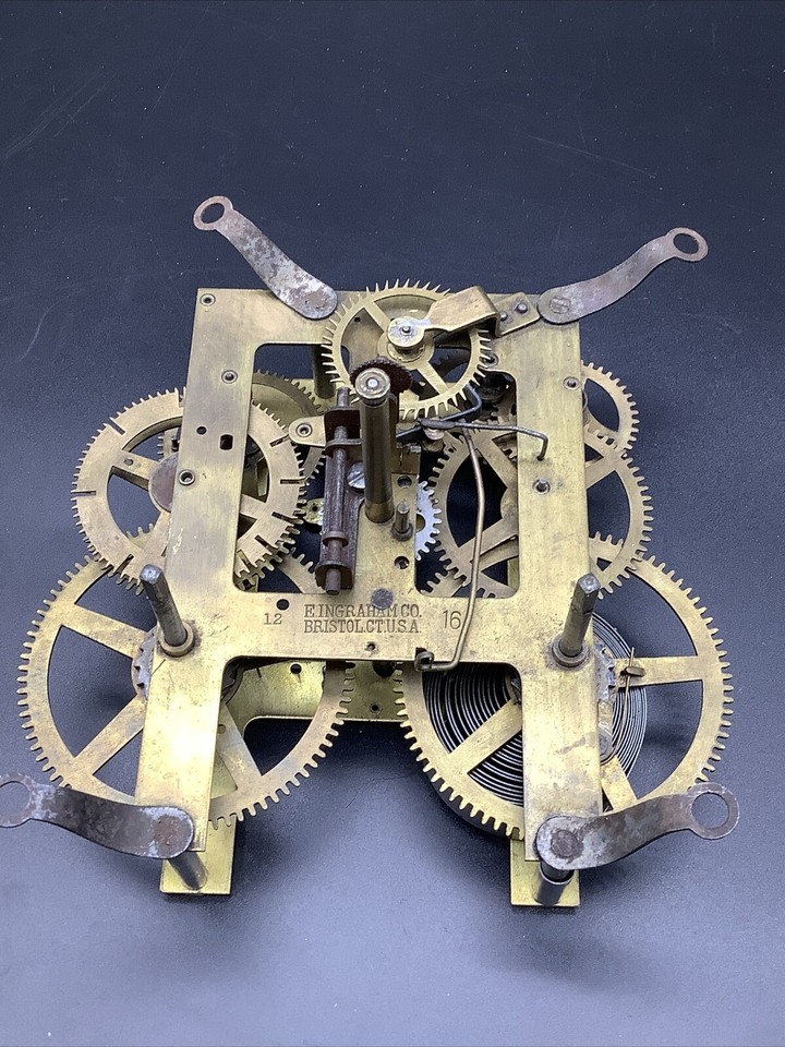 Lot of Vintage Antique Clock Movements Parts Cuckoo Clock Mfg Ingraham ...
