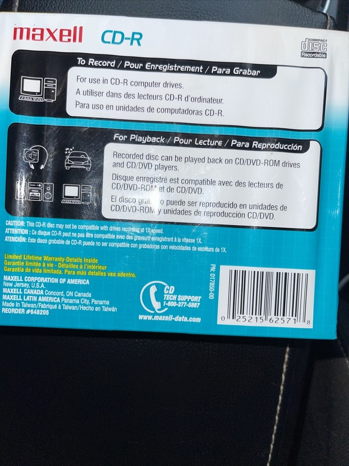 Maxell CD-R Music 80 min Data Music Photos Recordable Discs 5 Pack ...
