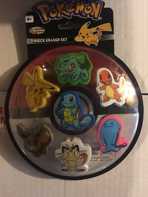 Pokemon 7 Piece Eraser Set Creative Kids Brand New | eBay
