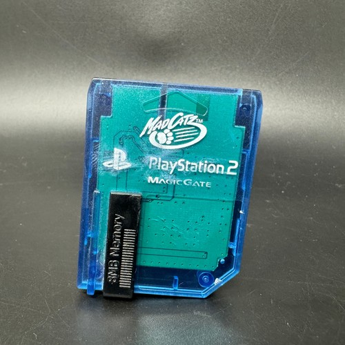 Mad Catz Sony PlayStation 2 PS2 Blue MagicGate 8MB Memory Card *TESTED ...