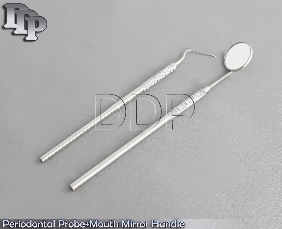 Dentist Basic Student Examination Set Periodontal Probe+Mouth Mirror ...