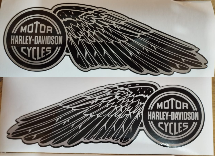 Vinyl Decals For Harley Tank set of 2 - Silver Dark Gray Flat Black ...