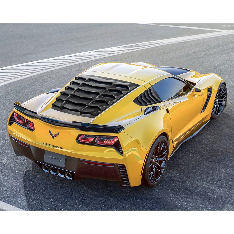For 2014-2019 C7 Corvette Rear+Side Window Louvers Windshield Sun Shade ...