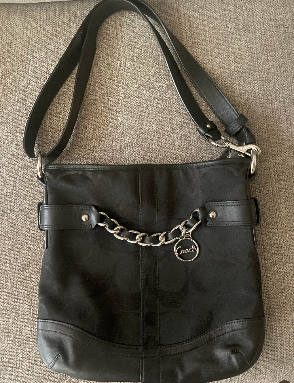 Vintage COACH North South Chain Duffle Purse Leather … - Gem