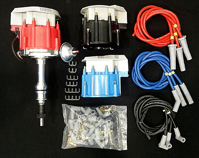 FORD 351 CLEVELAND 13MM OIL DRIVE HEI DISTRIBUTOR WITH SPARK PLUG LEADS ...