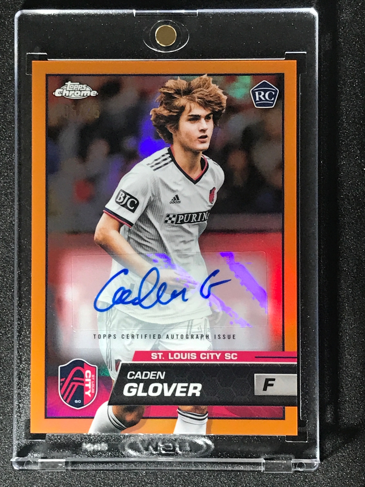 2023 Topps Chrome MLS - Orange Refractor Autographs #194 Caden Glover ...