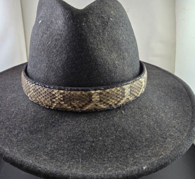 RATTLESNAKE skin hat band adjustable and rattlesnake bone Western ...