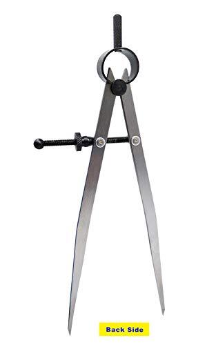 ZLKSKER 8 Inch Adjustable Lockable Steel Wing Divider Leather Compass ...