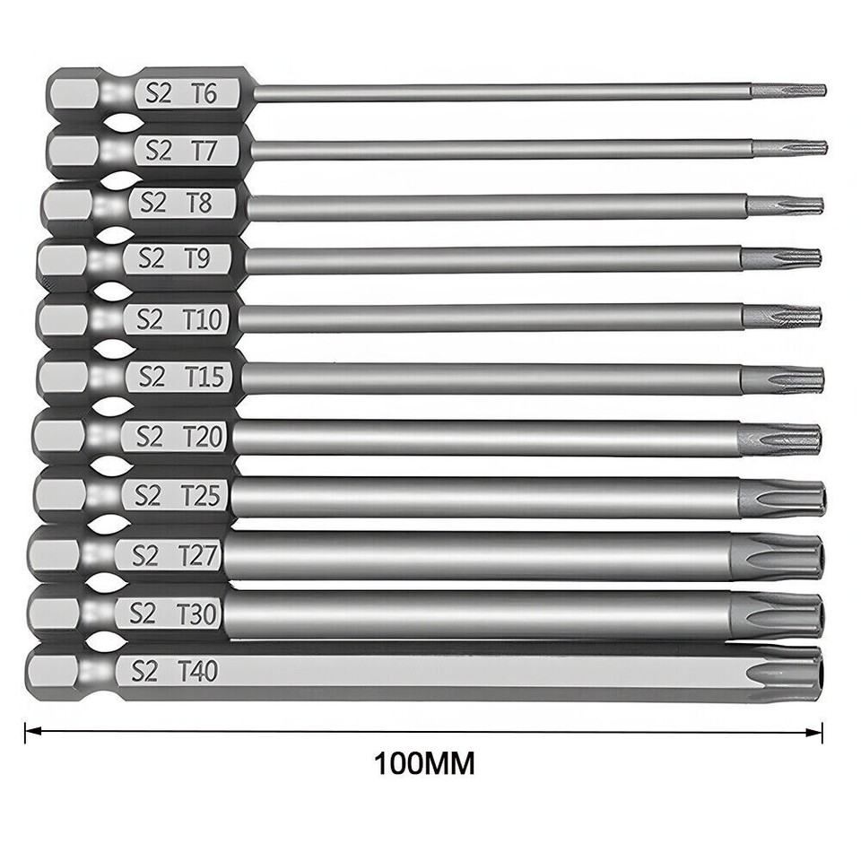 11Pcs Long Reach Torx Star Hex Security Bit Set Tamper Proof ...