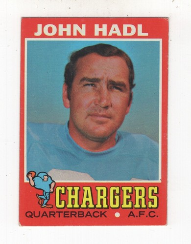1971 TOPPS FOOTBALL JOHN HADL SAN DIEGO CHARGERS #255 | eBay