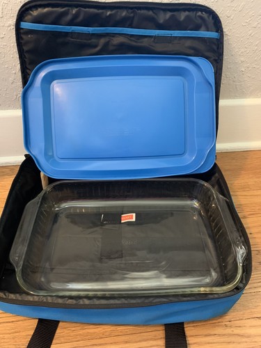 Pyrex Portables 3QT Baking Dish 233-S With Lid & Insulated Carrying ...