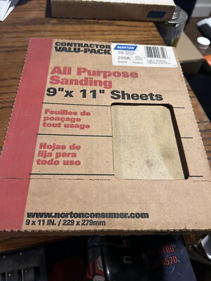 Box of 25, Norton, Sandpaper 220 grit , 00354, Brand New | eBay