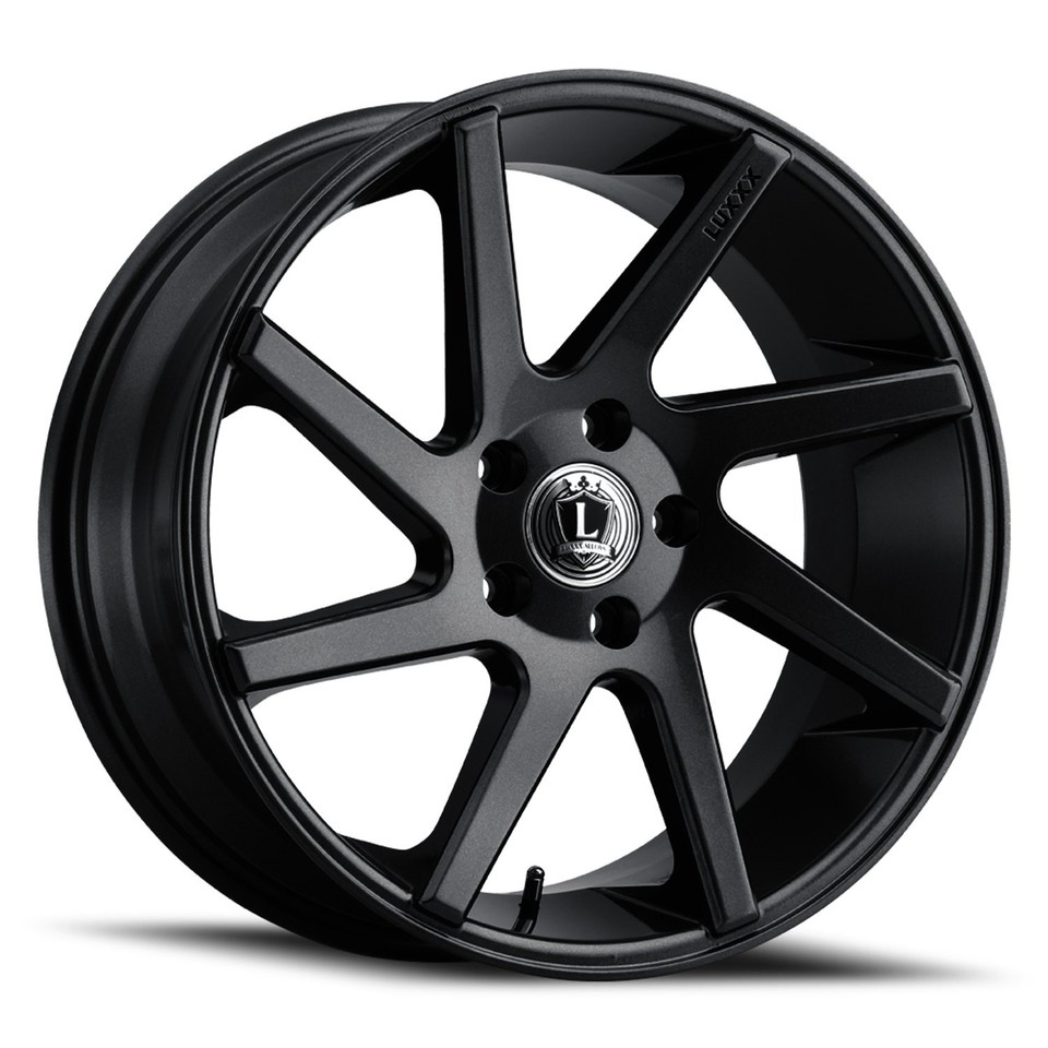 LUXXX Alloys LUX 8 Wheels 20x8.5 (38, 5x114.3, 73.1) Black Rims Set of ...