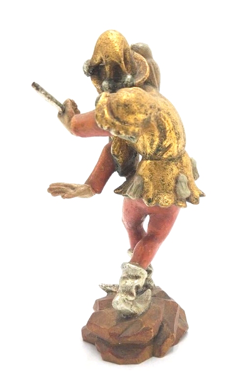 Vintage German Heinzeller Oberammergau Gold Carved Wood Jester Figure 5 ...