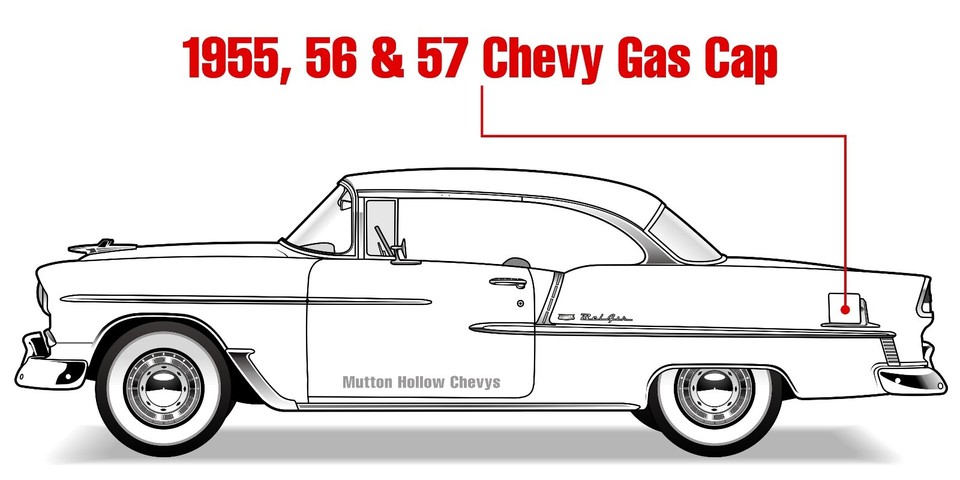 55 56 57 Chevy Gas Cap 1955 1956 1957 Chevrolet New | eBay