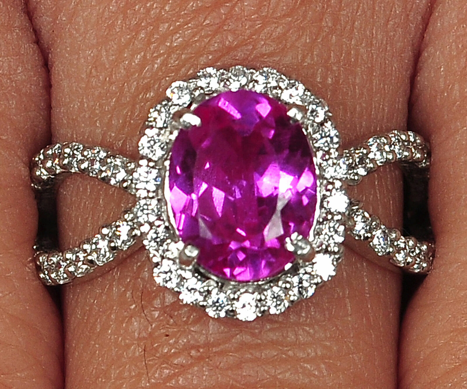Pink Tourmaline & CZ 935 Argentium Silver Natural 3.20 CT Wedding ...