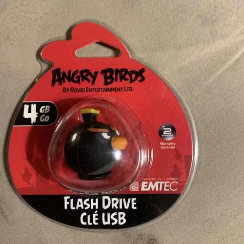 New Emtec 4GB Angry Birds USB Flash Drive Black Bird With Strap | eBay