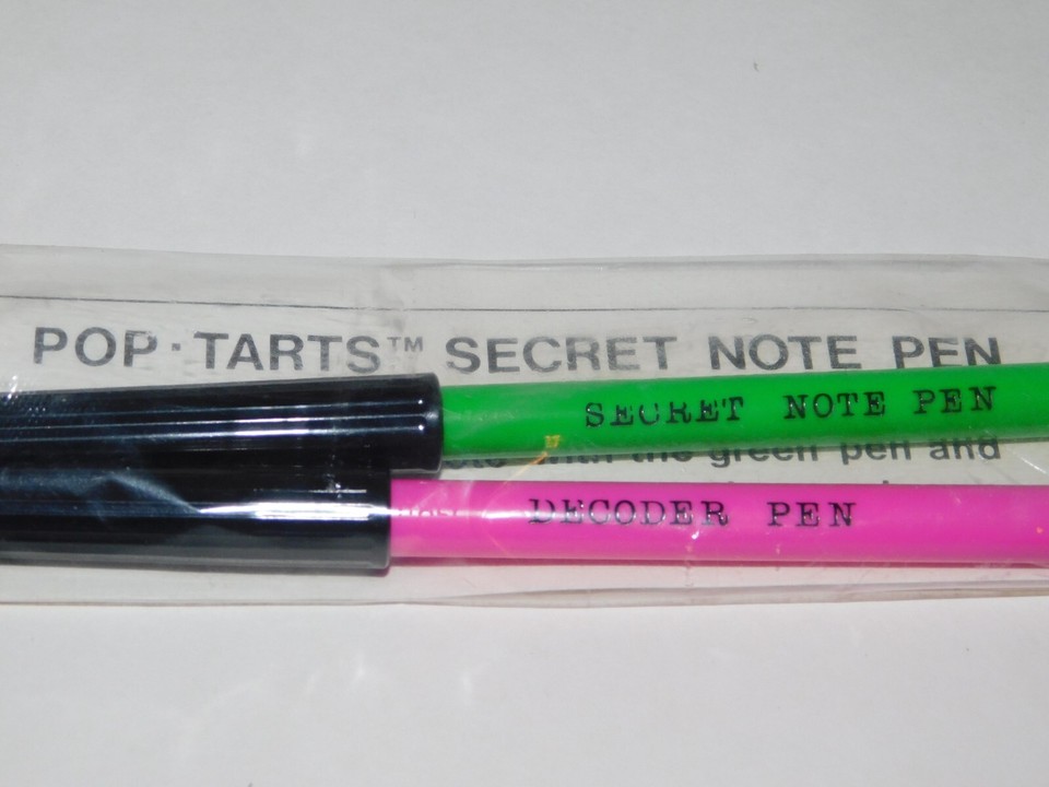 Vintage Pop Tarts Secret Invisible Ink Coder/Decoder Pens Limited ...