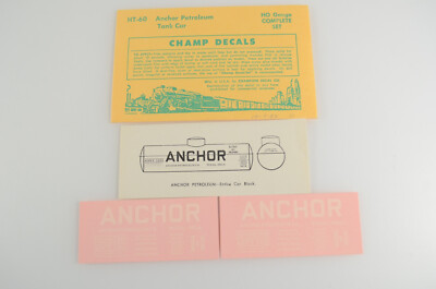 Champ HO Anchor Petroleum Tank Car Decal Set - HT-60 | eBay