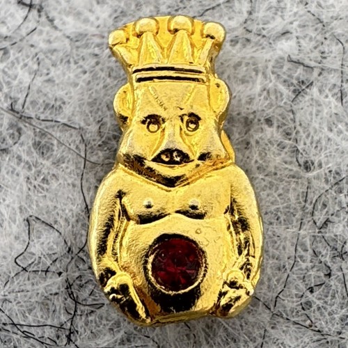 Royal Order Of Jesters ROJ Gold Tone Billiken Red Rhinestone Small ...