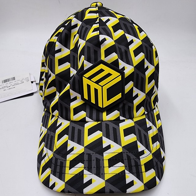 MCM Men Yellow Cubic Logo Jacquard Adjustable Baseball Cap Hat One Size ...