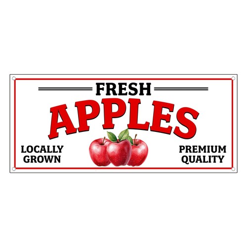 Large Fresh Apples Food Fruit Stand Banner Retail Store Home Shop ...