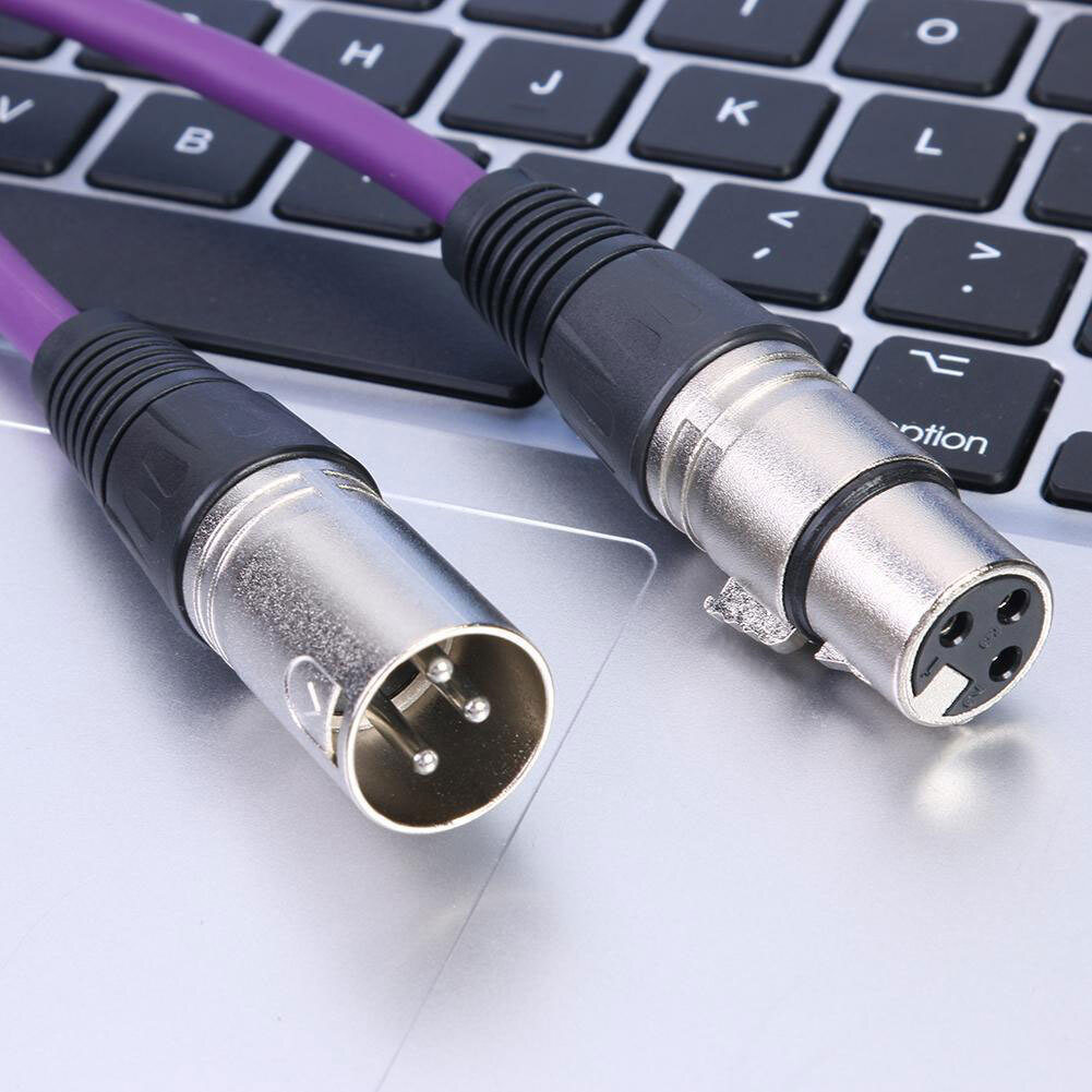 1m XLR 3Pin Cable Male to Female Shielded Microphone Wire Cord (Purple ...