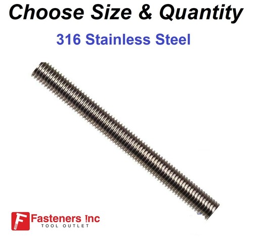 Stainless Steel Threaded Rod 316 Stainless All-Thread (Choose Size ...