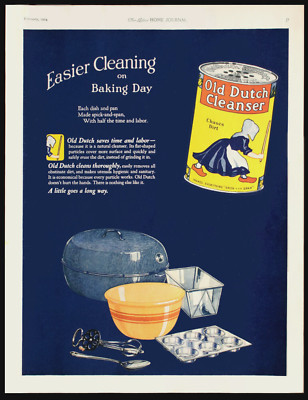 1924 OLD DUTCH CLEANSER Powder Yellowware Graniteware Kitchen Decor Vtg ...