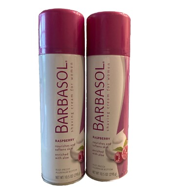 2 Pack Barbasol Raspberry Shaving Cream Nourishes Softens Skin Aloe 10 ...