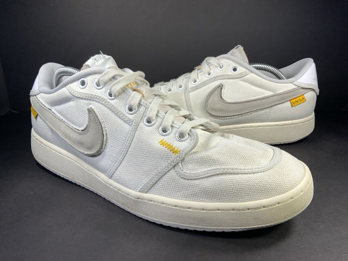 Nike Air Jordan 1 KO Union LA Low White Grey Canvas Mens Nike Air Jordan 1 KO Union LA Low White Grey Canvas Mens
