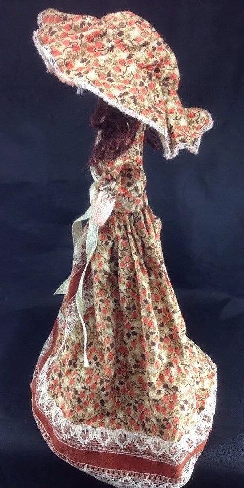 Doll Tivoli Holly Hobby 10" Handmade Cone Wooden Face Victorian Dress ...