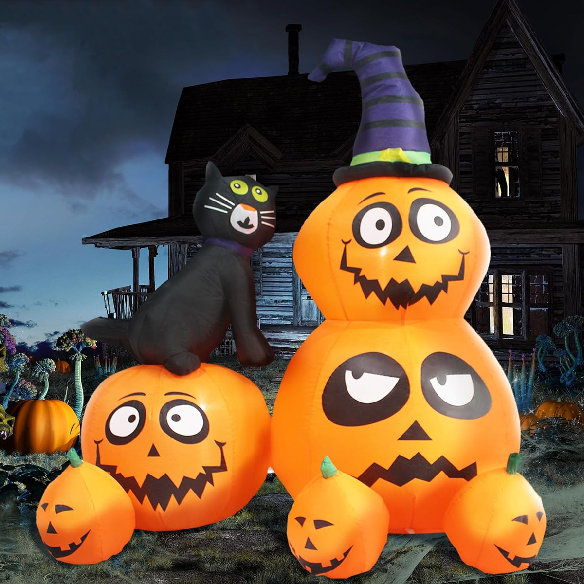 Blow Up Halloween Decorations HOMCOM 9FT Halloween Inflatables Pumpkin