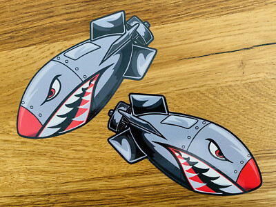 AIR BOMB Sticker Aufkleber US Airforce Shark Mouth Army Retro Flying ...