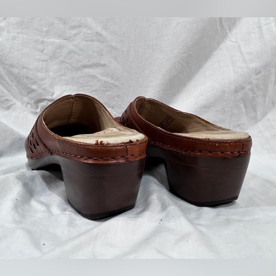 Dansko Leather Clogs Brown Cutout Comfy Open Heel Clogs Size 38 | eBay