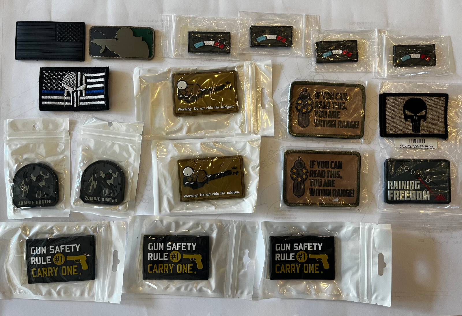 Lot of 18 Tactical PVC Fabric Vel cro Morale Patches Military Airsoft ...