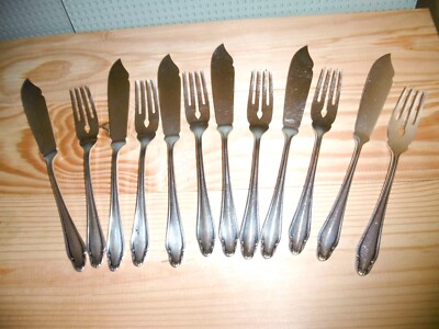 Wilkens Martin 507 90er Silberauflage kpl. Fischbesteck 12 Teile - gut ...