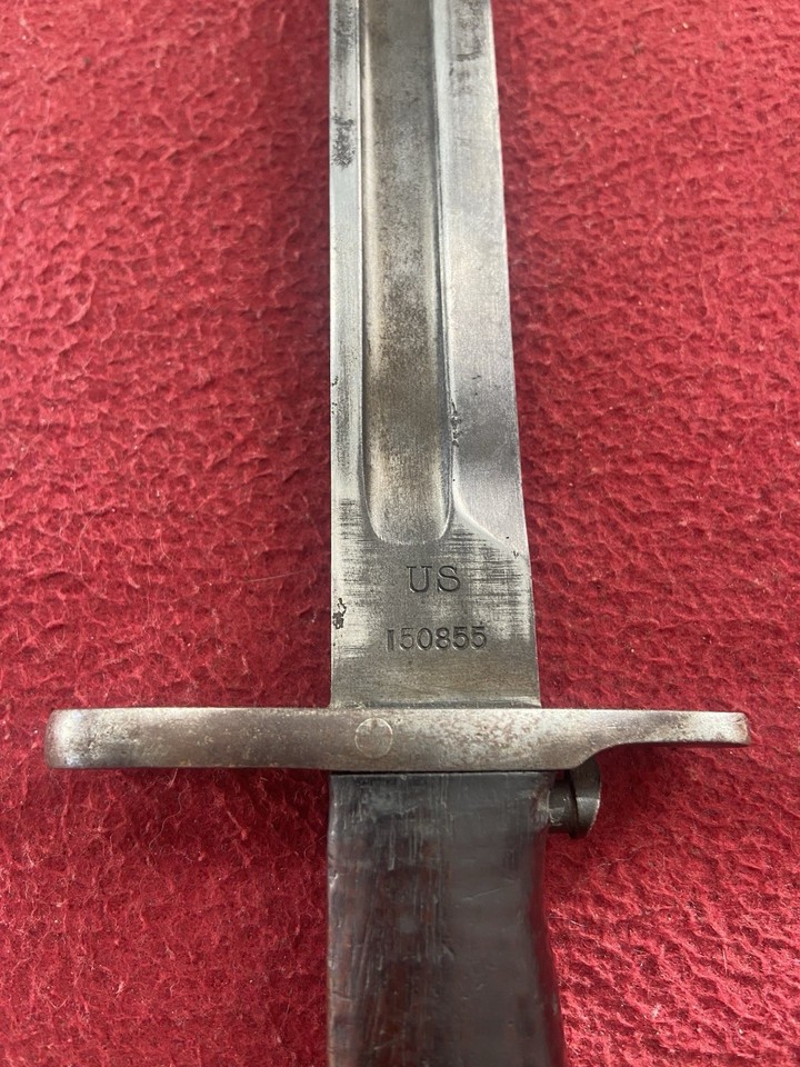 Original 1905 US SPRINGFIELD SA 1906 BAYONET WWI M1910 SCABBARD CANVAS ...